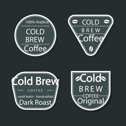 Cold brew coffee labels Royalty Free Vector Image