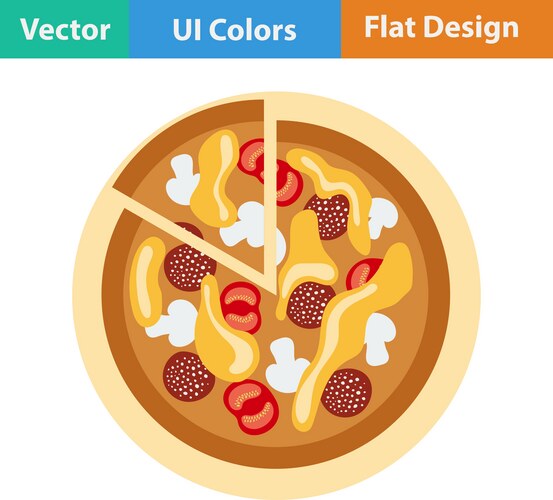 Gourmet pizza icon cartoon style Royalty Free Vector Image