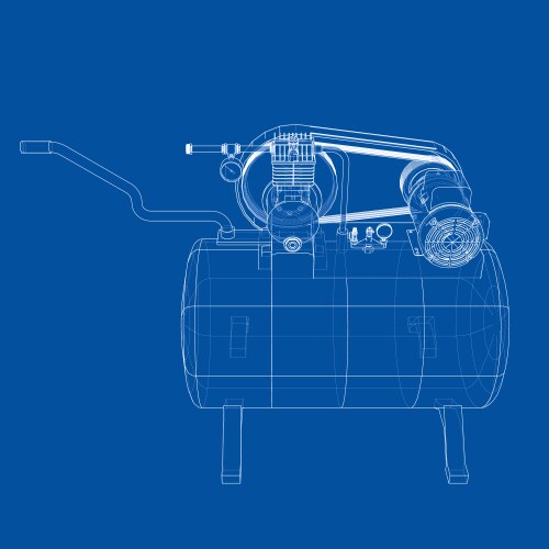 Outline air compressor Royalty Free Vector Image