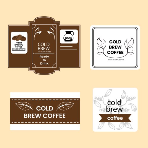 Cold brew coffee labels Royalty Free Vector Image