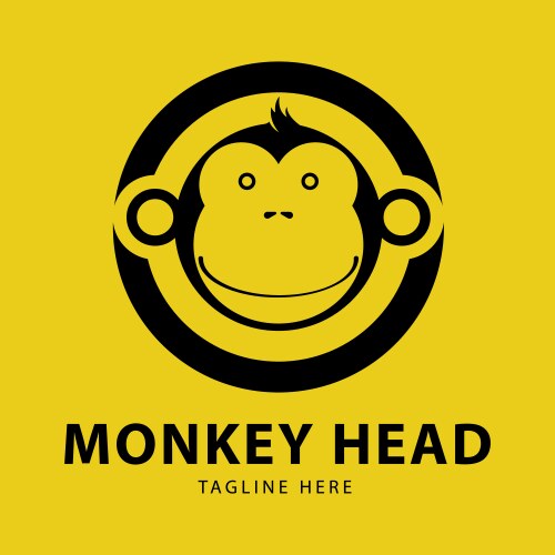 Monkey head logo Royalty Free Vector Image - VectorStock