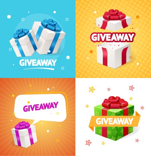 Giveaway labels mystery box prize surprise Vector Image