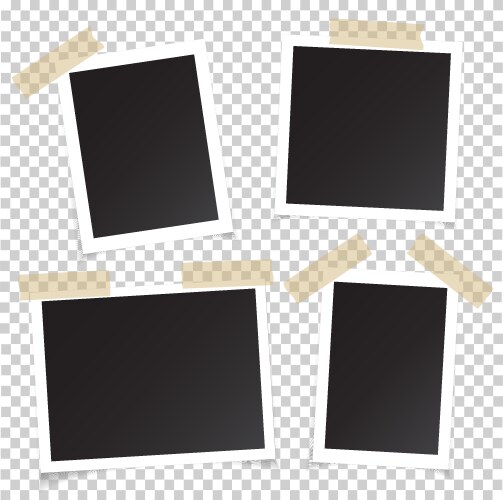 Frames of photo with shadow pin on sticky tape Vector Image