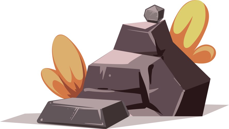 Stones cartoon rock mountains flagstone rocky Vector Image