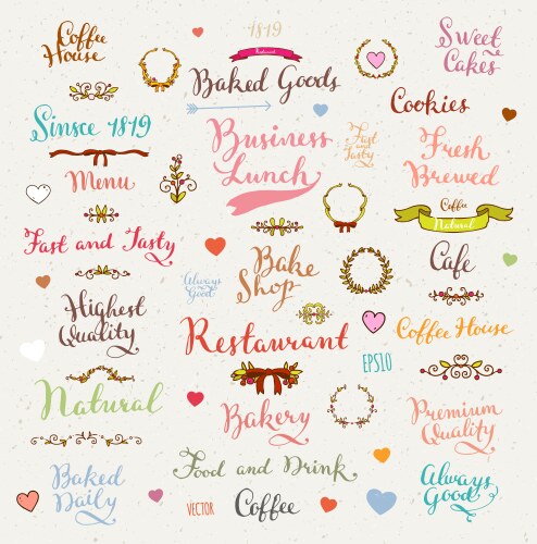 Rustic food label set Royalty Free Vector Image