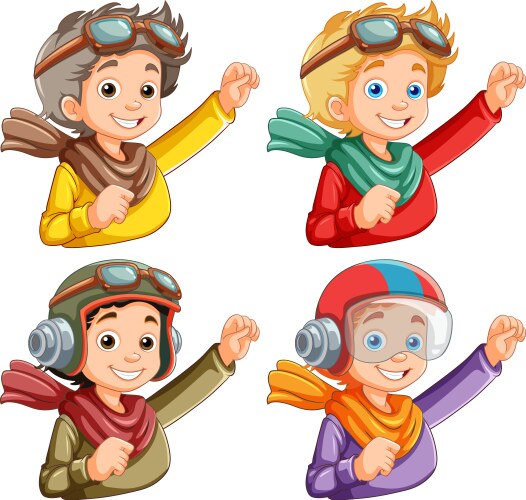 Military jet plane cartoon with pilot Royalty Free Vector