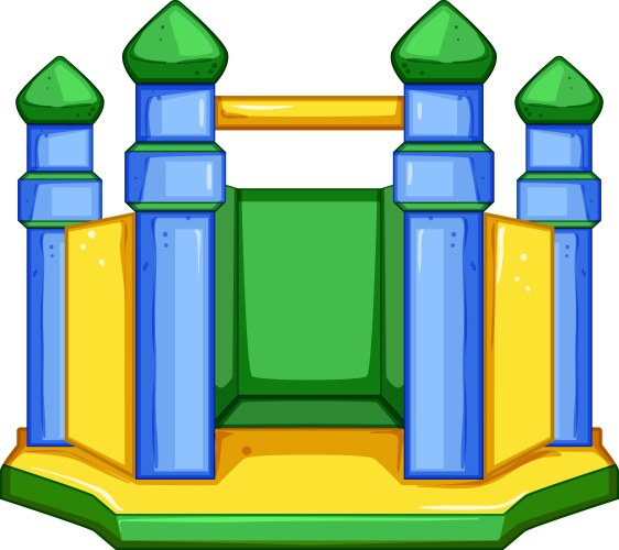 Kid inflatable castle cartoon Royalty Free Vector Image