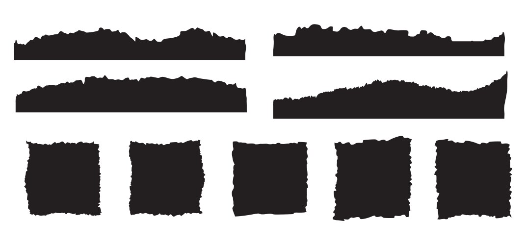Jagged edge rectangle shapes frames torn paper Vector Image