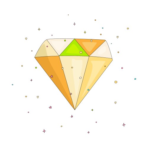 Cut diamond Royalty Free Vector Image - VectorStock