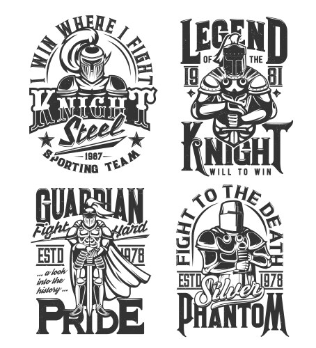 Knight warrior in armor with a sword Royalty Free Vector