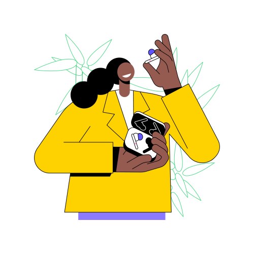 Wireless earbuds isolated cartoon Royalty Free Vector Image