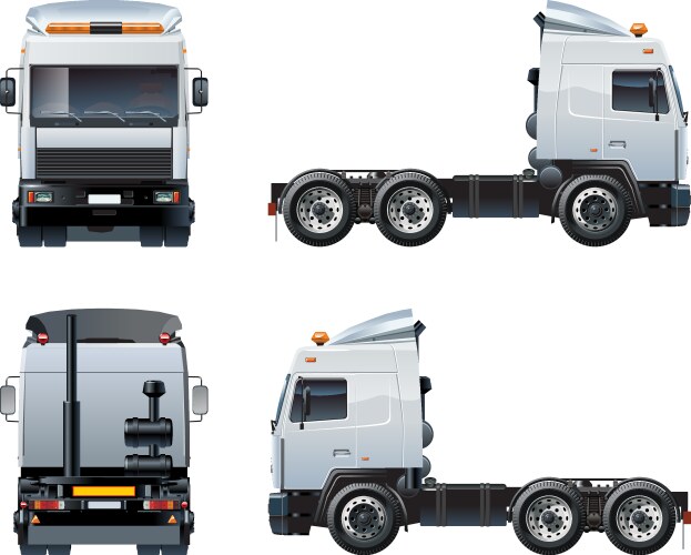 Semi-truck template isolated on white Royalty Free Vector