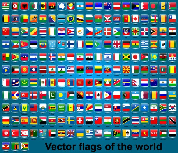 Set country flags on a white background Royalty Free Vector