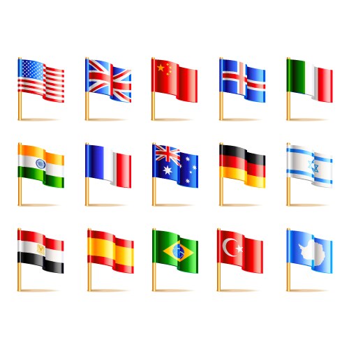 European countries flags Royalty Free Vector Image