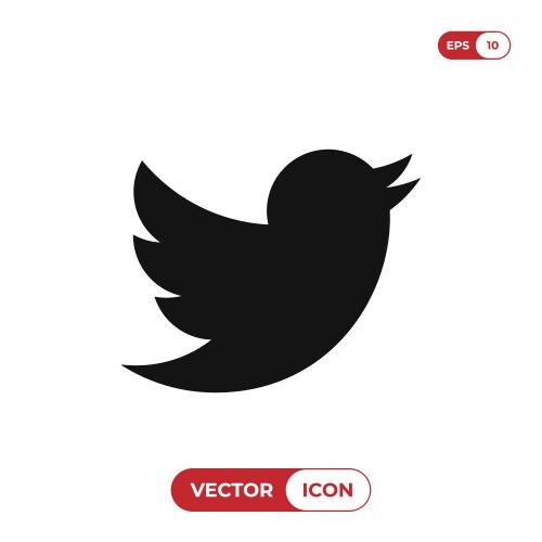 Twitter bird logo icon social media symbol Vector Image