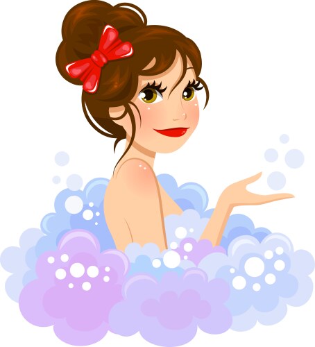 Cute Girl Shower Bath Vector Images (over 1,400)
