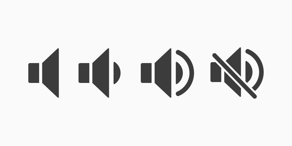 Sound volume icons isolated up down Royalty Free Vector