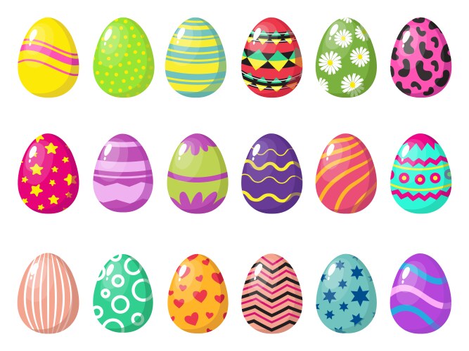 Colorful cartoon eggs set Royalty Free Vector Image