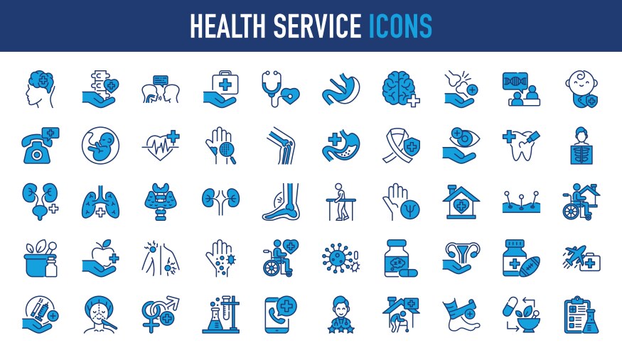 Health service icon set Royalty Free Vector Image