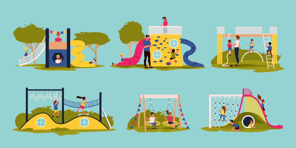 Kids playground set Royalty Free Vector Image - VectorStock