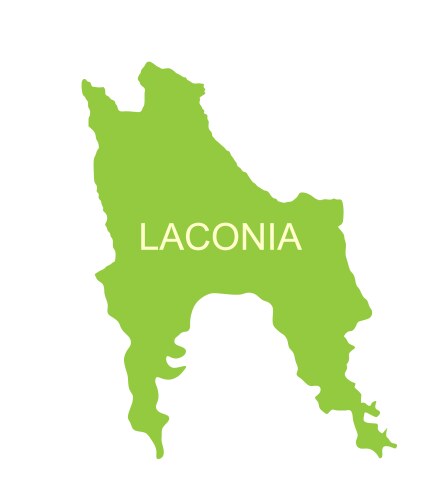 Laconia map silhouette isolated Royalty Free Vector Image