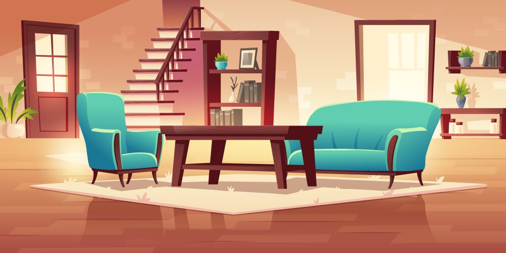 Cartoon house hallway interior design Royalty Free Vector