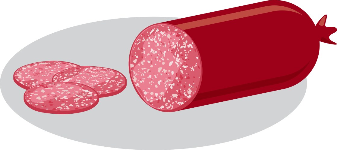 Salami slices on white background Royalty Free Vector Image