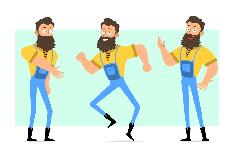 Cartoon bearded lumberjack character set Vector Image
