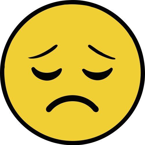 Disappointed but relieved face emoji icon Vector Image