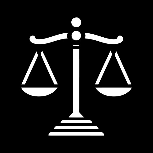 Law scale white color icon Royalty Free Vector Image