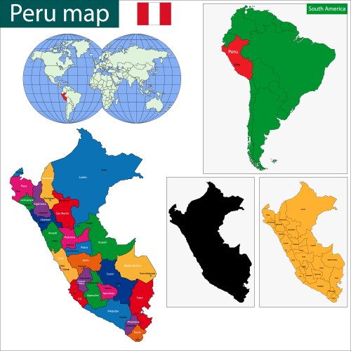 Peru map Royalty Free Vector Image - VectorStock