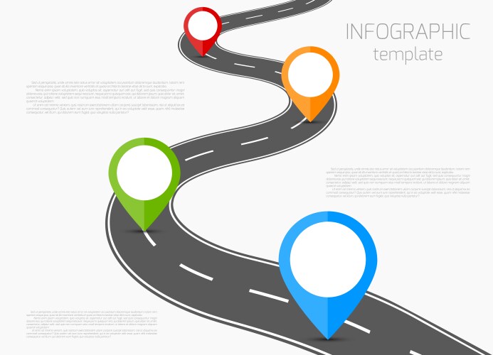 Highway road infographic street roads map gps Vector Image