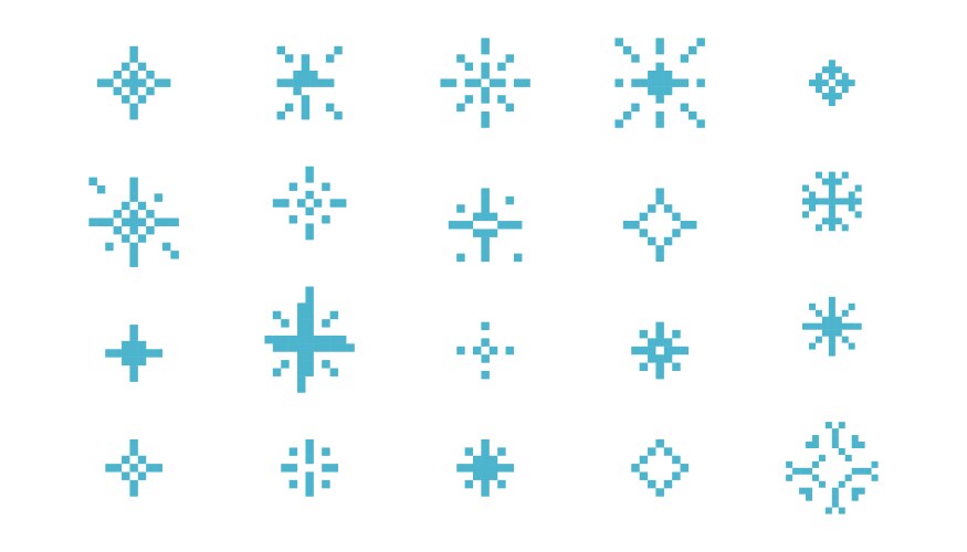 Pixel snowflake winter retro pixilated 8 bit game Vector Image