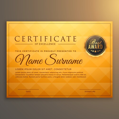 Creative certificate template with modern pattern Vector Image