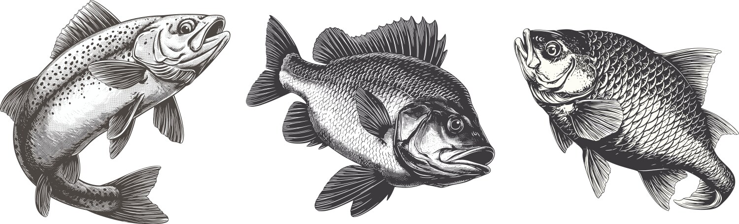 Freshwater Fish Drawing Vector Images (over 3,600)