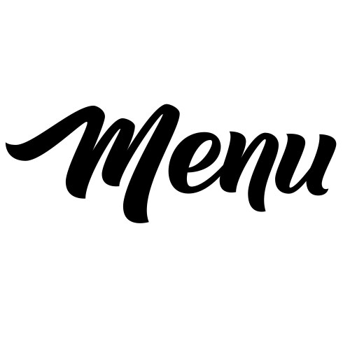 Menu hand lettering brush calligraphy isolated Vector Image