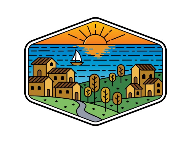 Natural scenery in the frame Royalty Free Vector Image