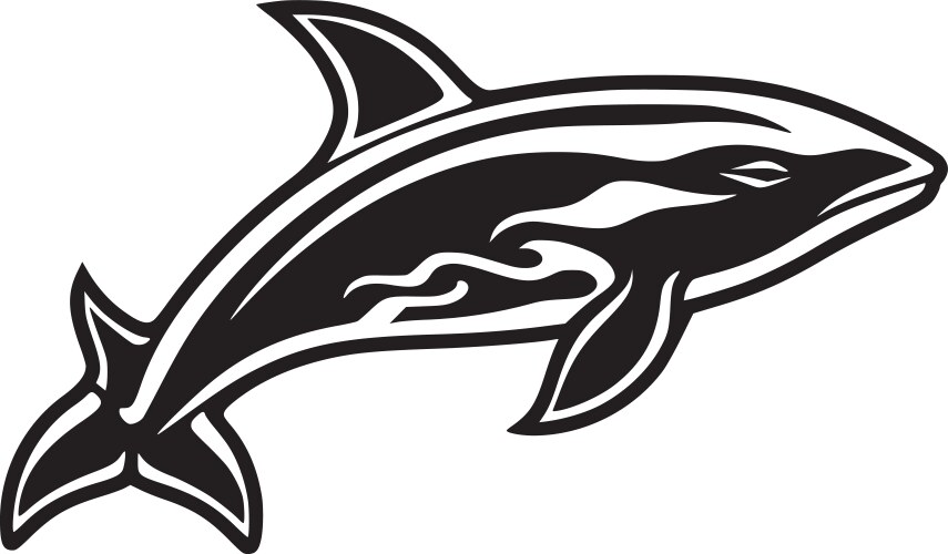 Orca - black and white Royalty Free Vector Image