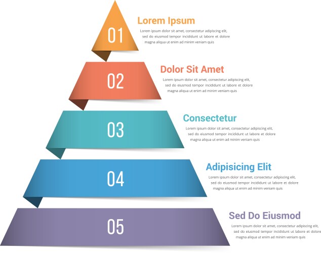 Pyramid chart template Royalty Free Vector Image