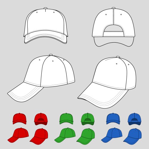 Cap template Royalty Free Vector Image - VectorStock