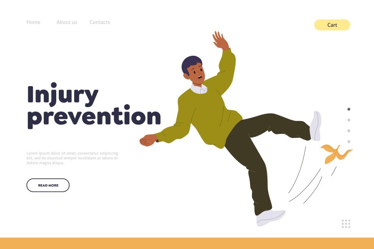 Injury prevention concept for landing page Vector Image