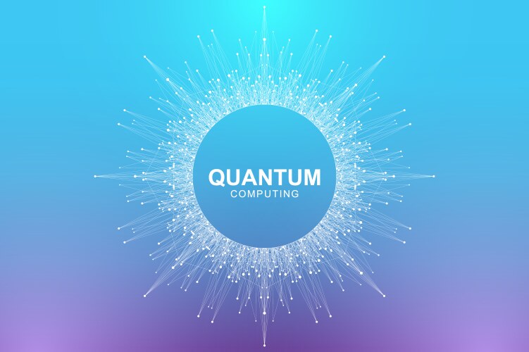 Quantum computing concept deep learning Royalty Free Vector