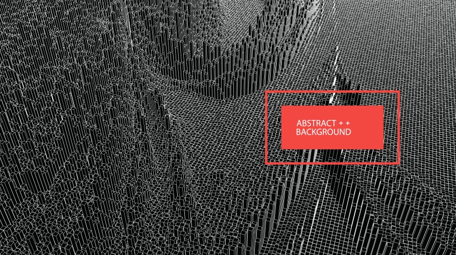 Square pattern wireframe landscape background Vector Image