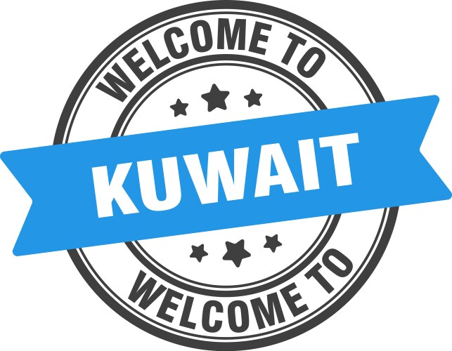 Welcome to kuwait stamp kuwait round sign Vector Image