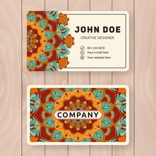 Abstract mesh and polygonal name card template Vector Image