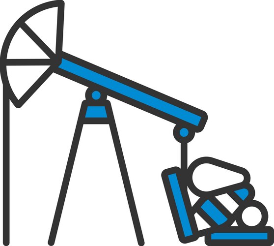 Oil pump cartoon icon Royalty Free Vector Image