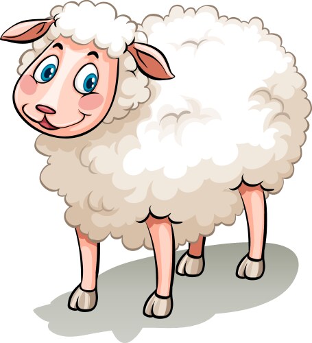 Sheep cartoon mascot character standing for farm Vector Image