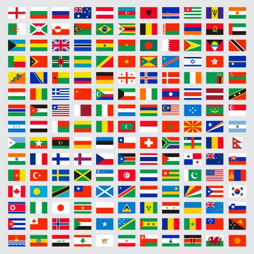 New flags of the world set Royalty Free Vector Image