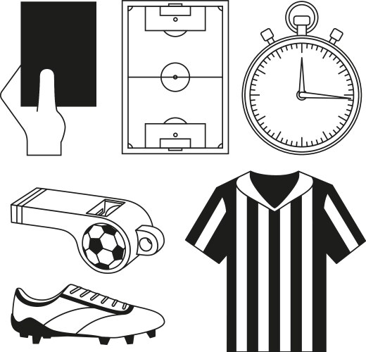 Black and white soccer uniform t-shirt set Vector Image
