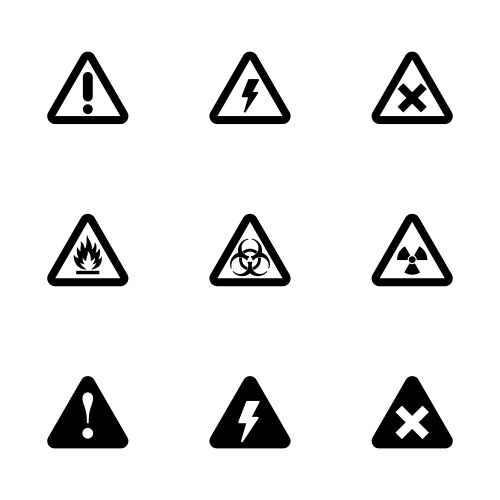 Danger icons set Royalty Free Vector Image - VectorStock